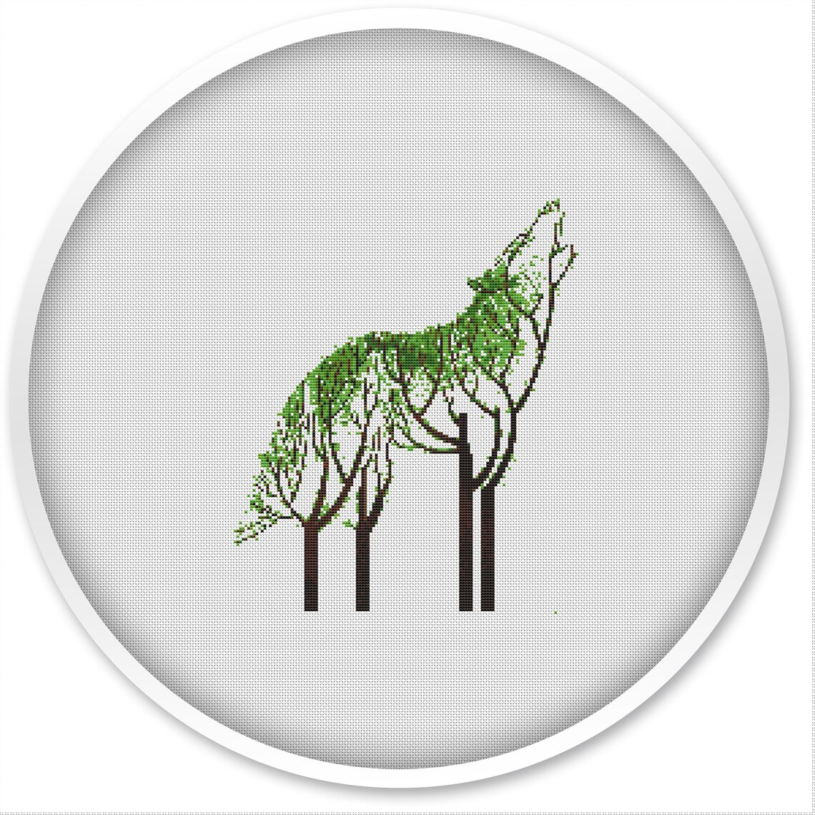 Wolf Cross Stitch Pattern Modern Geometric Cross Stitch | Etsy