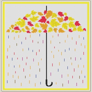 Umbrella Cross Stitch Pattern, Free Shipping, Cross Stitch Pattern Pdf ...
