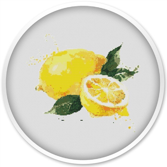 Lemon Cross Stitch Pattern Free Shipping Cross Stitch PDF | Etsy