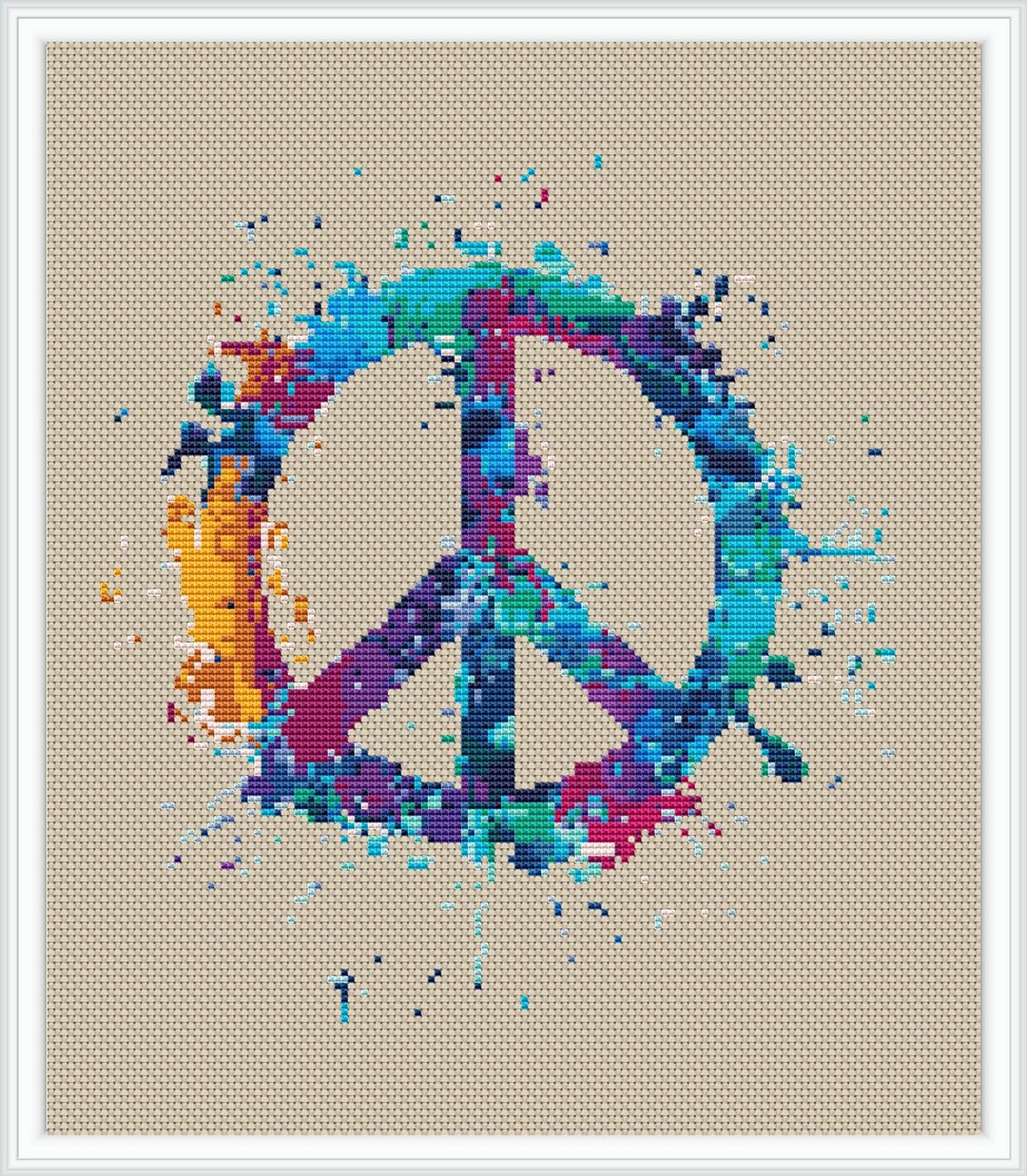 Peace Sign Cross Stitch Pattern, Free Shipping, Cross Stitch PDF, Cross ...