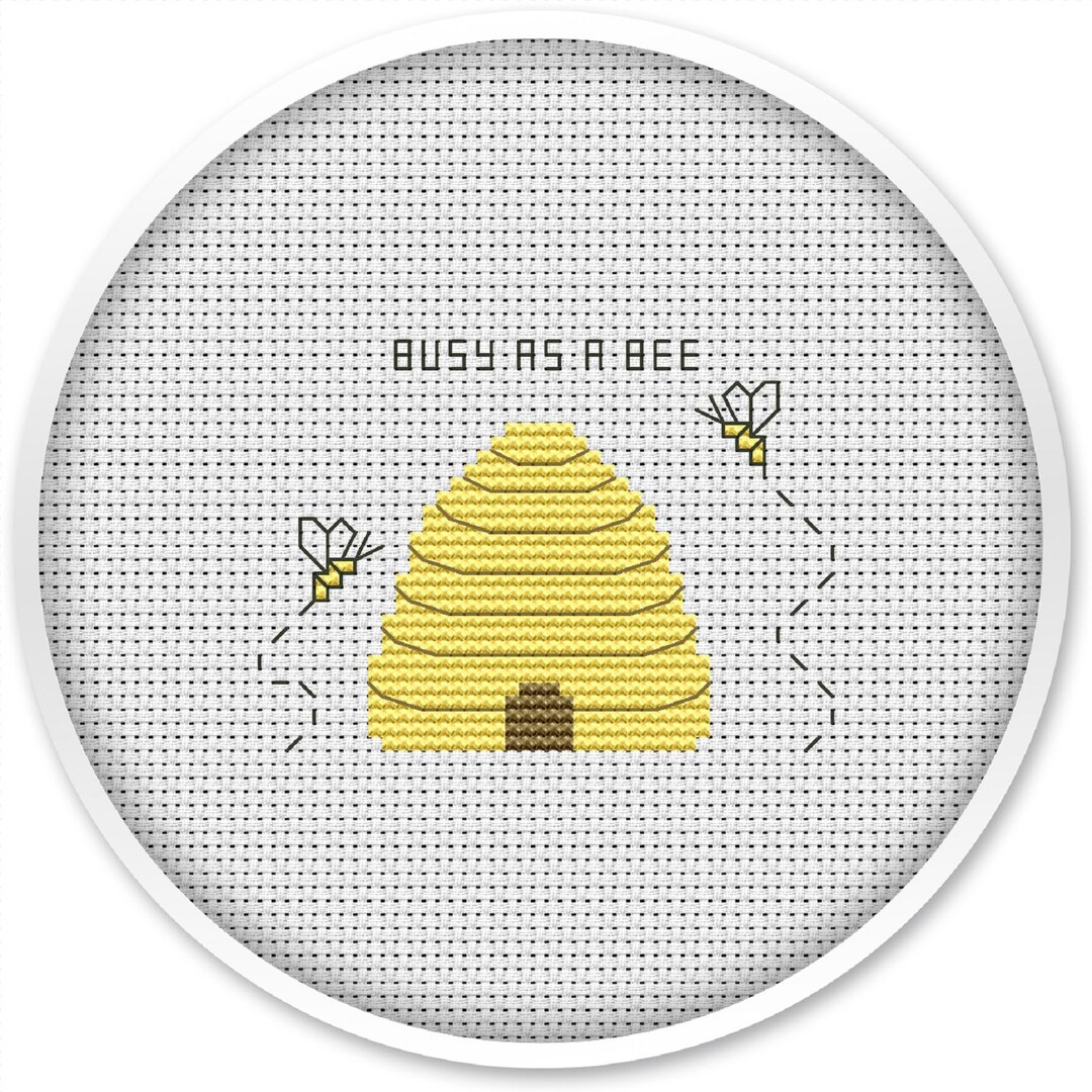 Bee & Hive Cross Stitch Pattern: Abstract Insect Design (PDF Pattern ...