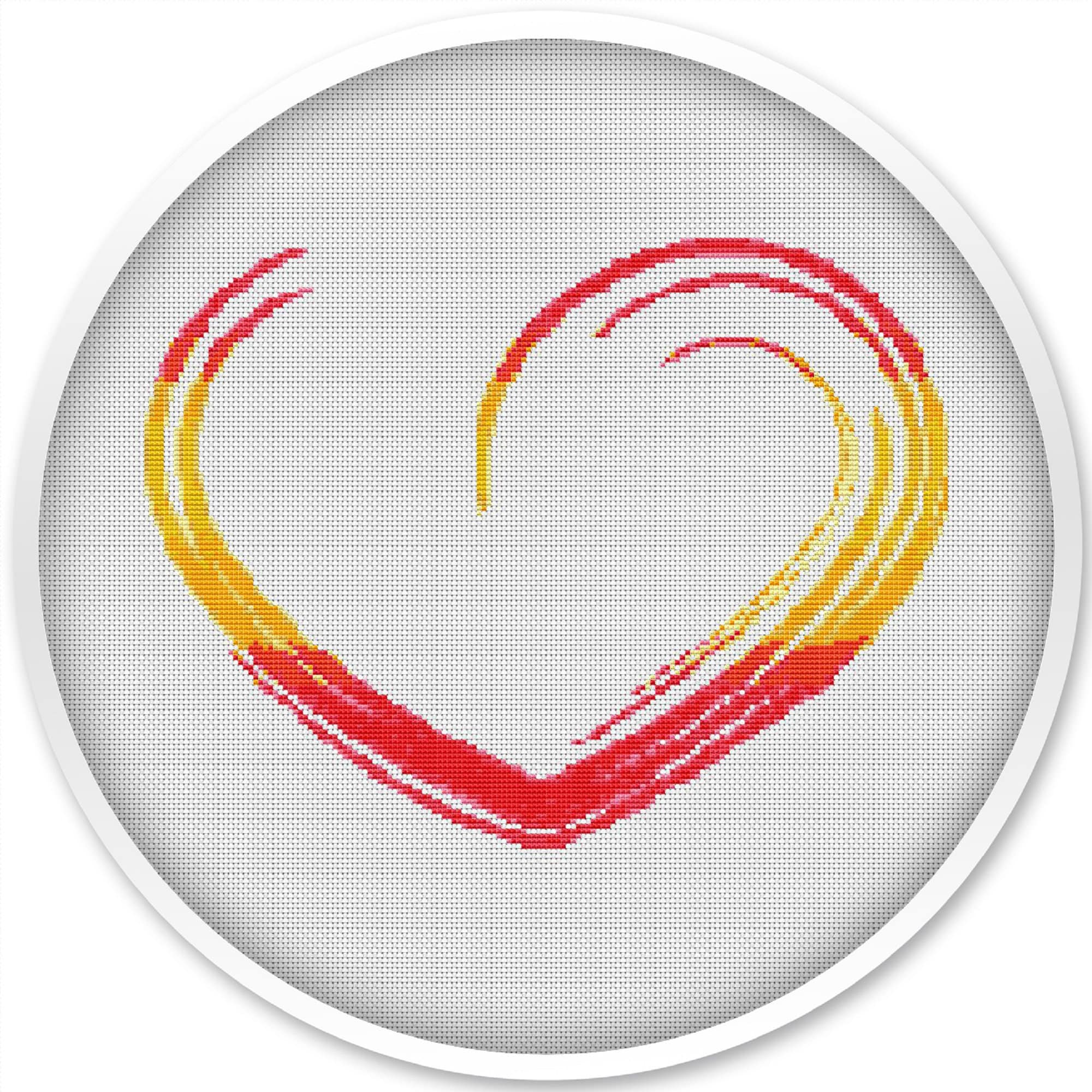 Heart Cross Stitch Pattern Free Shipping Cross Stitch Pdf - Etsy