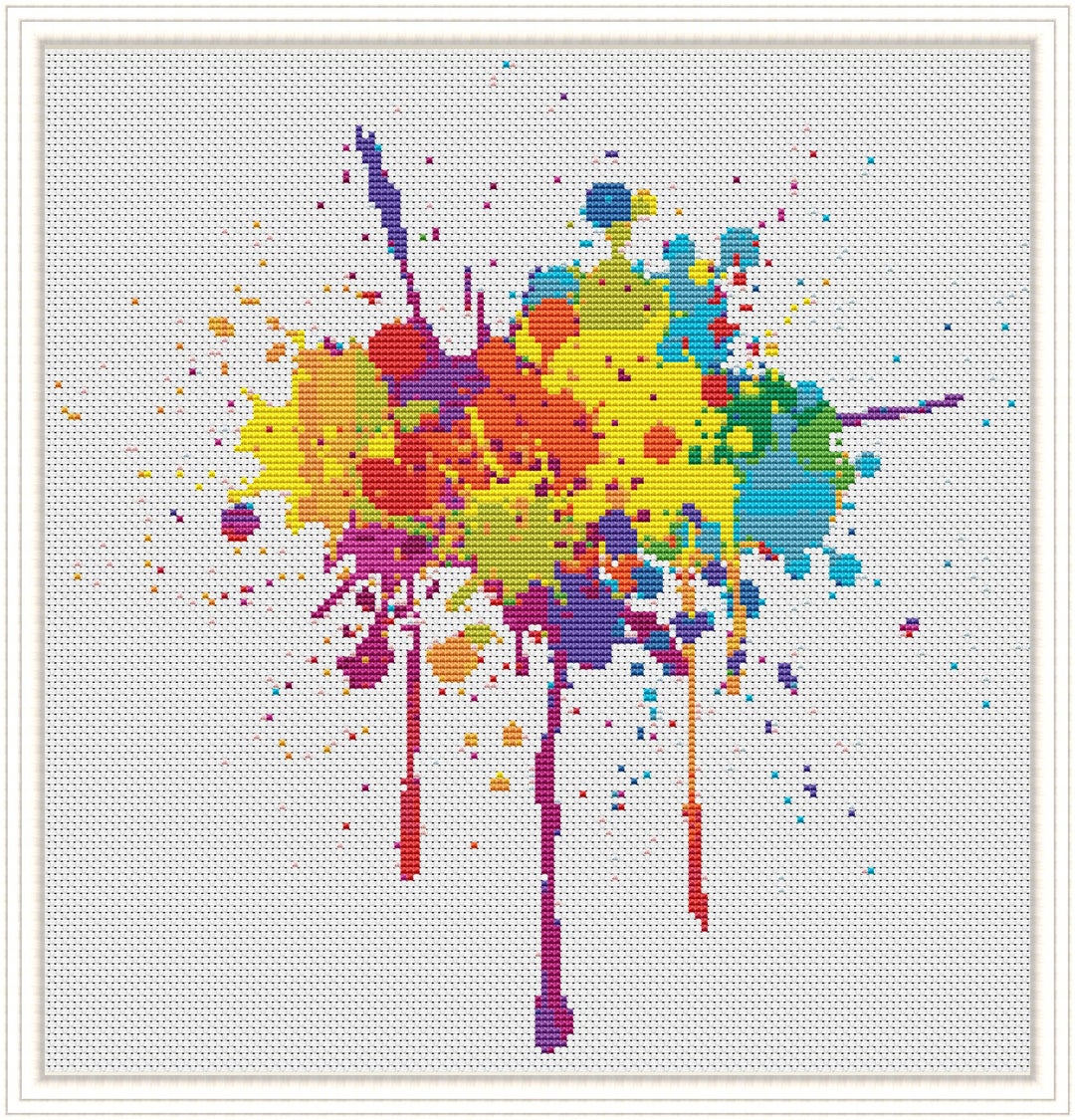 Abstract Cross Stitch Pattern, Cross Stitch Pdf, Watercolor Cross ...