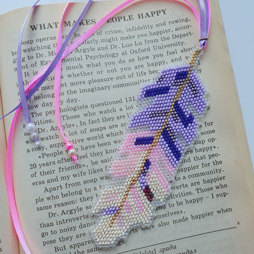 Pattern Beaded Feather Bookmark, Instant Download Pdf Download, Bead ...