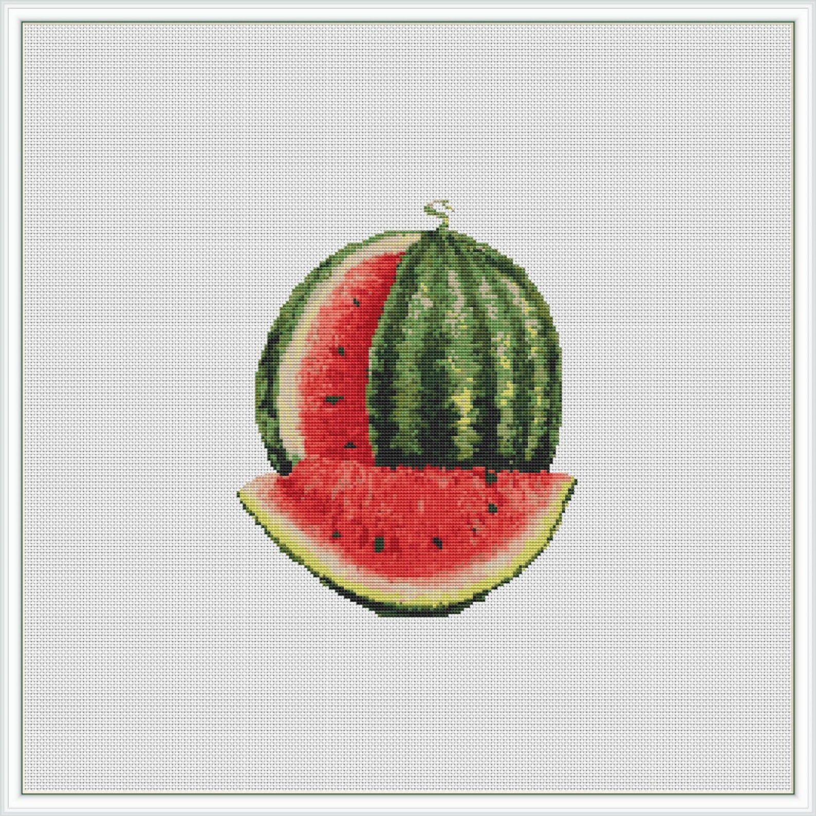 Watermelon Cross Stitch Pattern Cross Stitch Pdf Abstract - Etsy