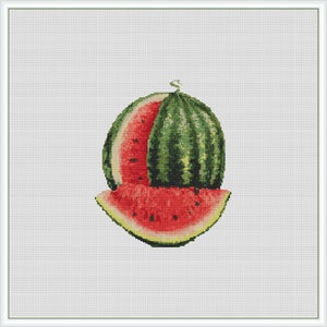 Watermelon Cross Stitch Pattern, Cross Stitch Pdf, Abstract Cross ...
