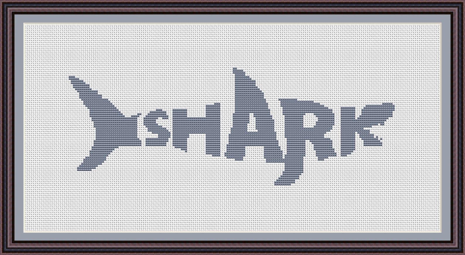 Shark Cross Stitch Pattern Modern Geometric Cross Stitch | Etsy