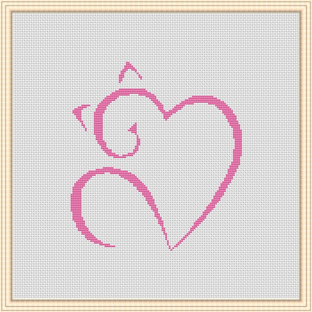 Cat Heart Cross Stitch Pattern: Easy Animal Design (PDF Pattern) - Etsy