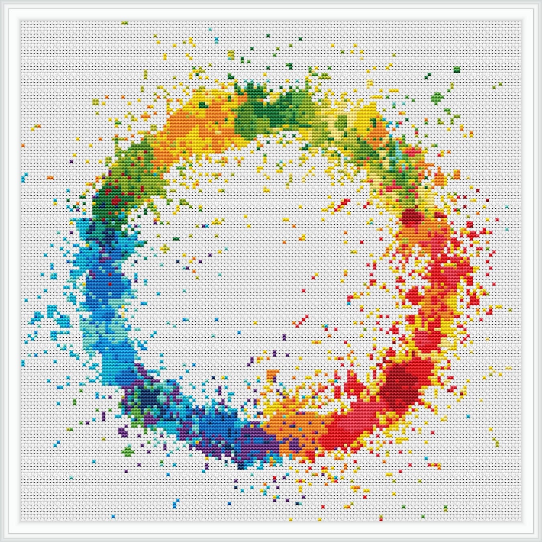 Circle Cross Stitch Pattern, Free Shipping, Cross Stitch PDF, Cross ...