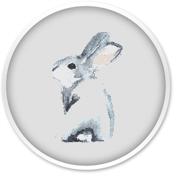 Rabbit Cross Stitch - Etsy