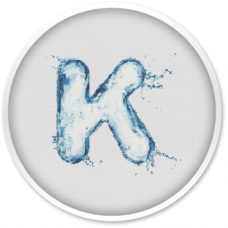 Letter K Cross Stitch Pattern Alphabet Figures Engraved - Etsy