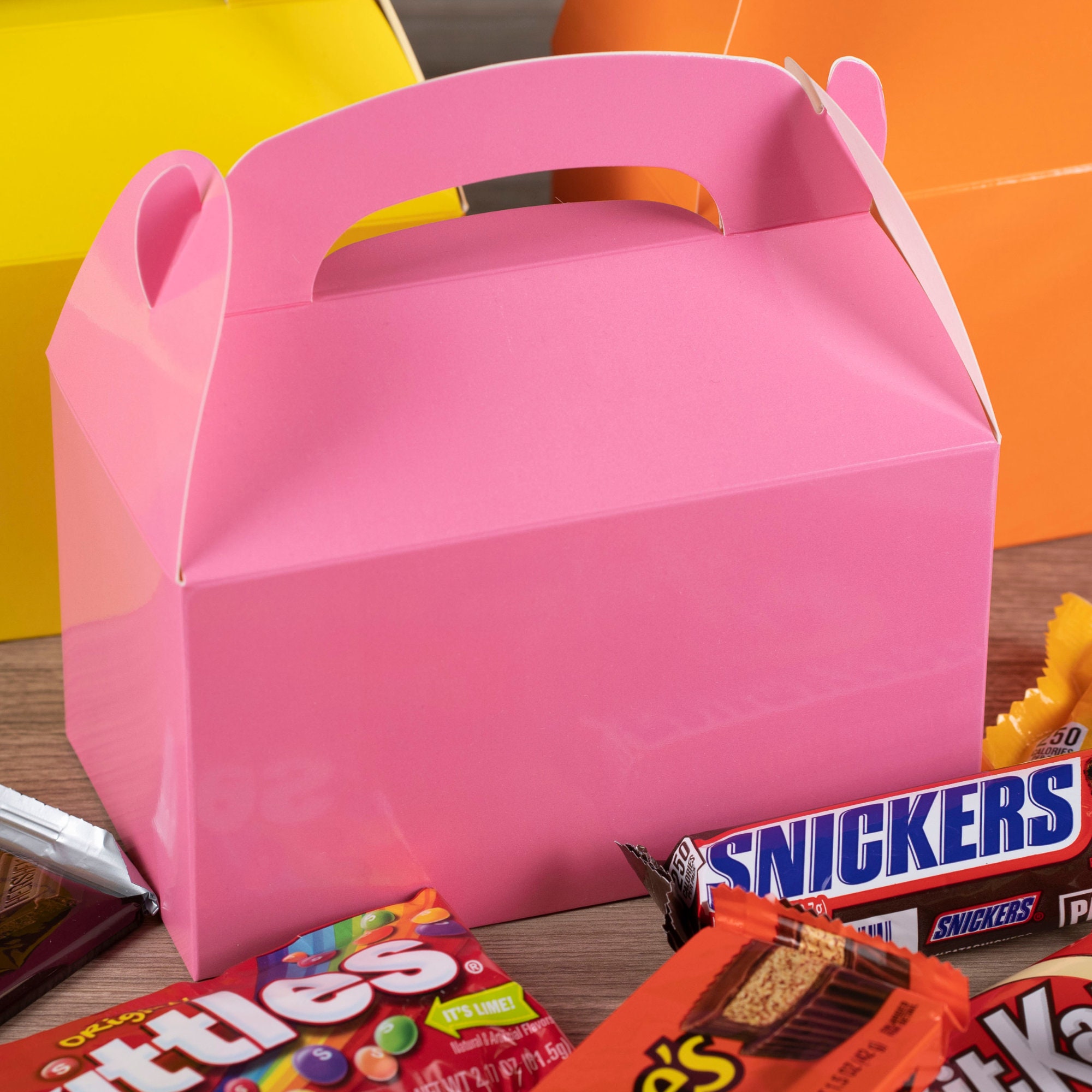Yellow Gable Box, Party Favor Box, Goodie Boxes, Favor Box, Candy Favor ...