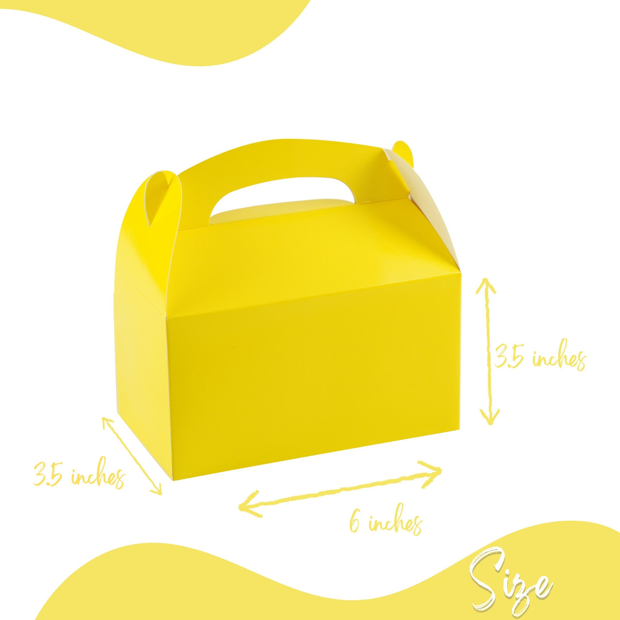 Yellow Gable Box, Party Favor Box, Goodie Boxes, Favor Box, Candy Favor ...