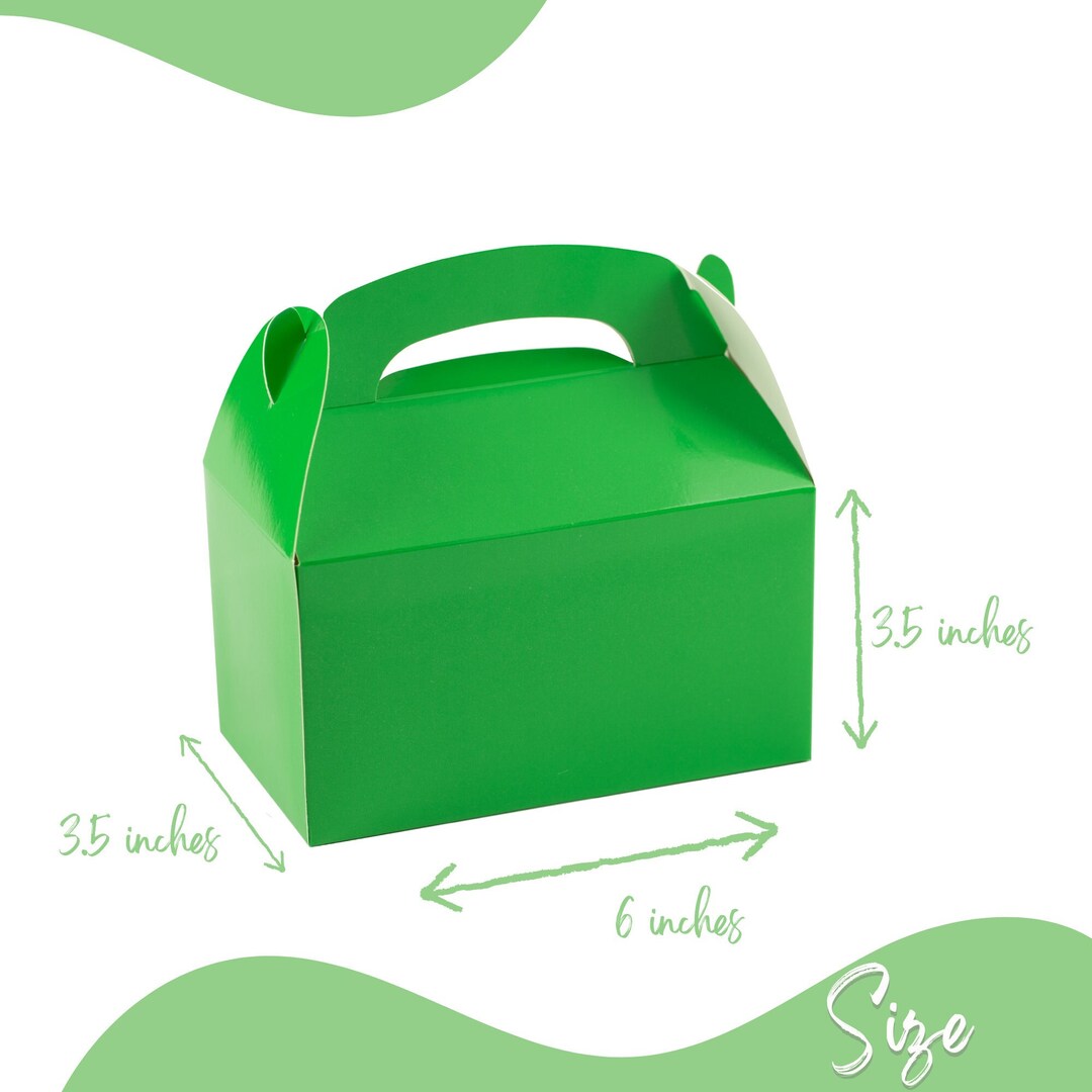 Green Gable Box, Party Favor Box, Goodie Boxes, Favor Box, Candy Favor ...