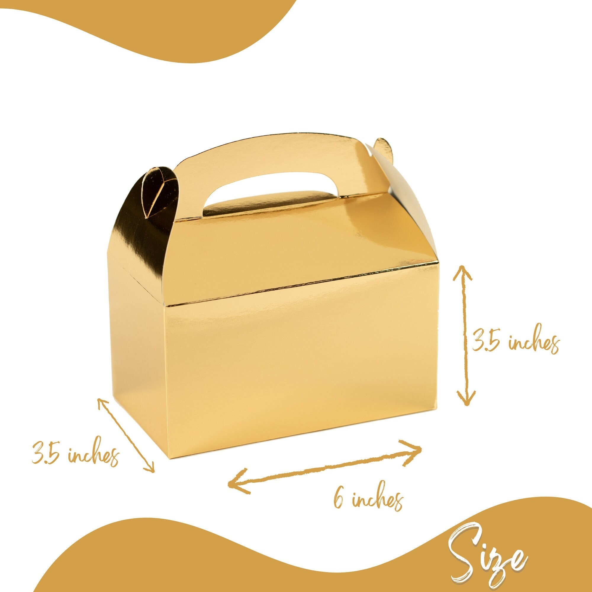 Gold Gable Box, Party Favor Box, Goodie Boxes, Favor Box, Candy Favor ...
