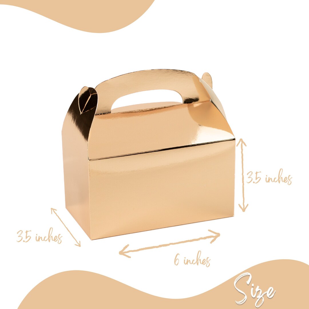 Rose Gold Gable Boxes: Party Favor Goodie Boxes, 24pcs - Etsy