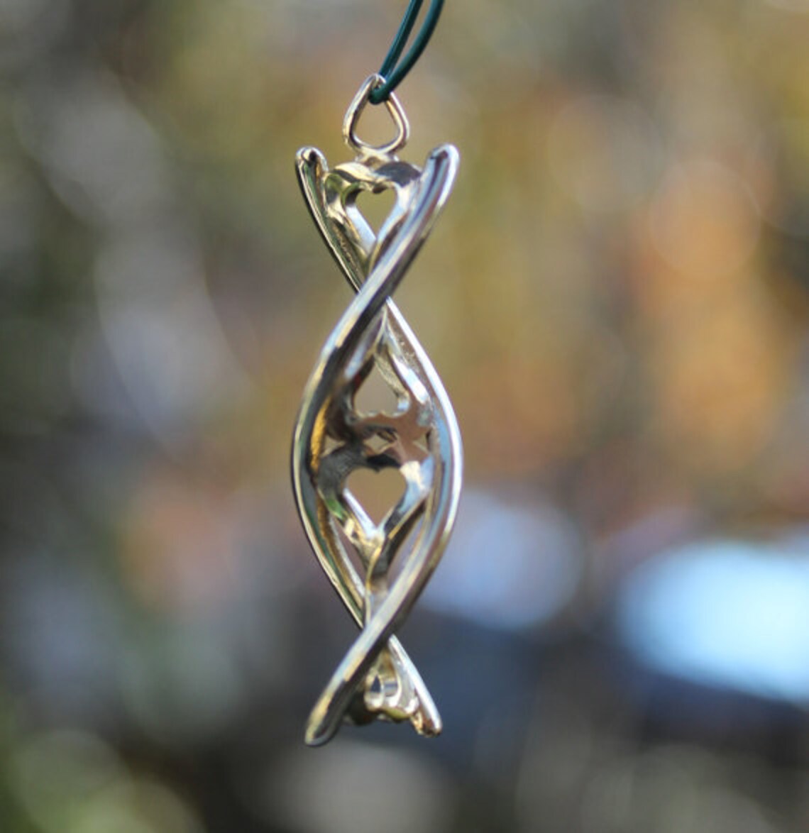 Heart Helix Dna-inspired Valentine Pendant - Etsy