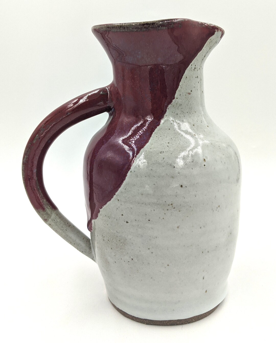 Ceramic Handmade Sangria Pitcher Vibrant Fuchsia Red and White - Etsy