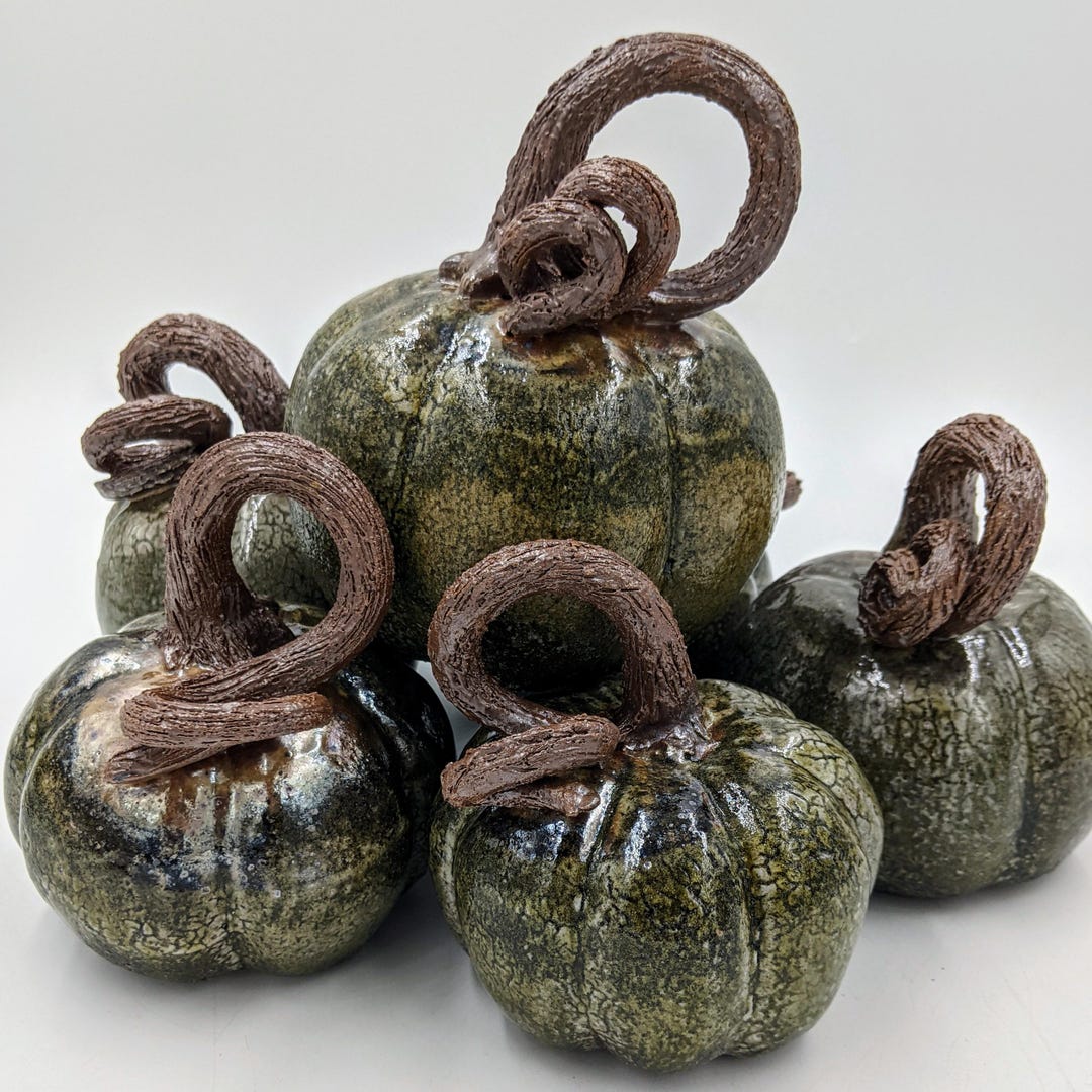 Handmade Ceramic Green Gourds for Your Holiday Decorations - Etsy