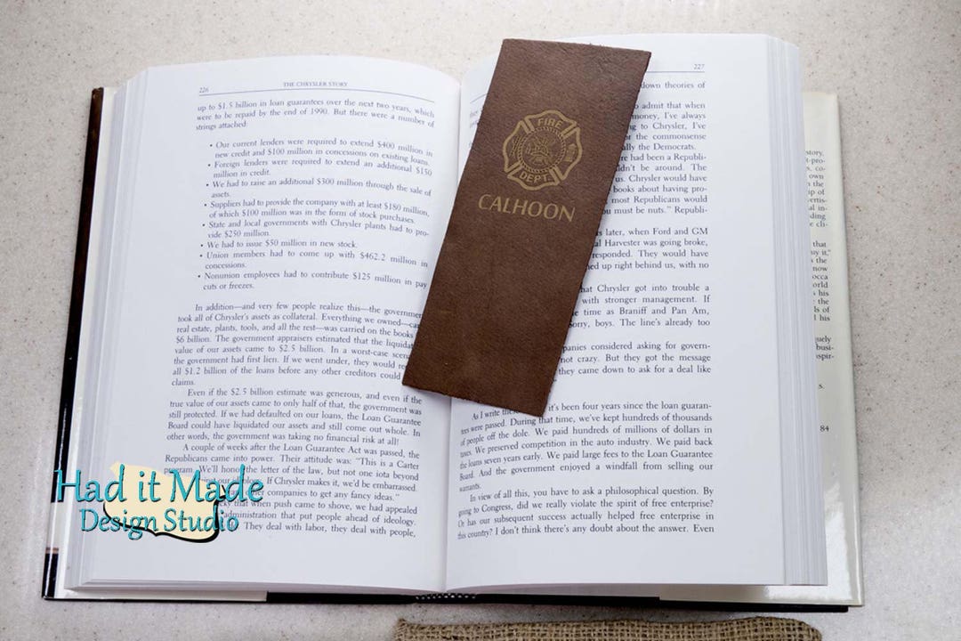 Firefighter Maltese Cross Bookmark, (BM-FIRE1) Fine Leather Bookmark ...