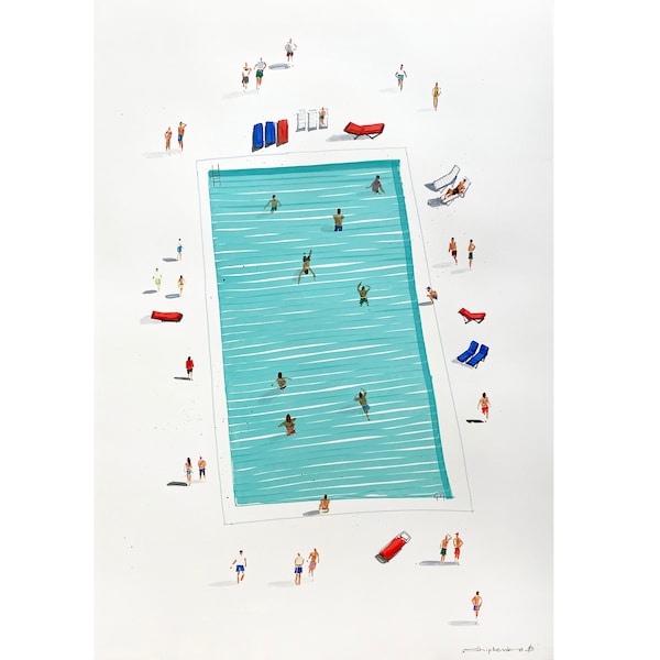 Swimming Pool Art - Etsy