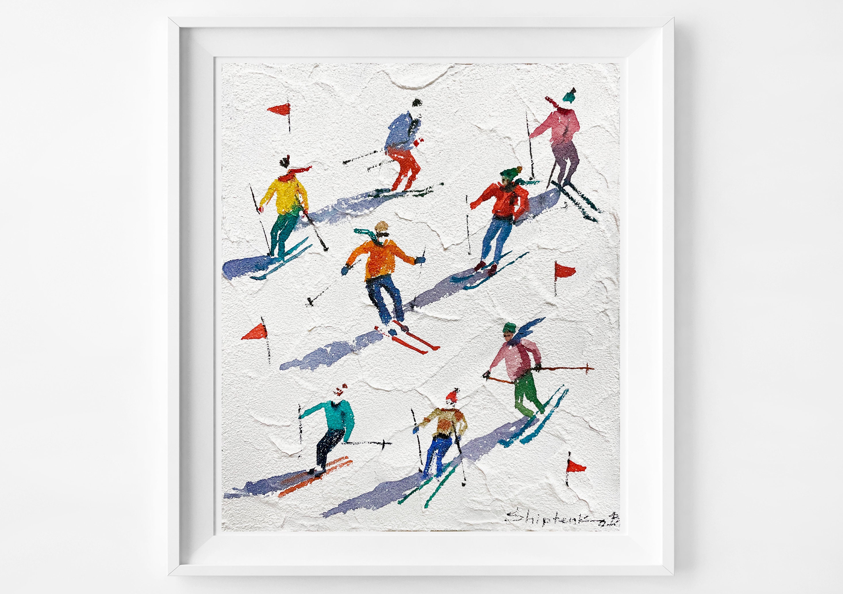 Vail Ski Resort Skier Painting Original Art Watercolor | Etsy