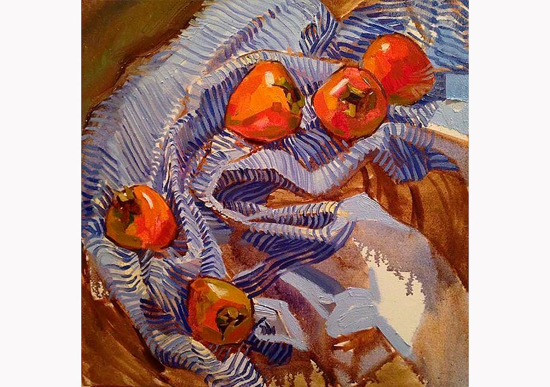 Persimmons Fruit Print of Original Oil Painting Still Life Painting ...