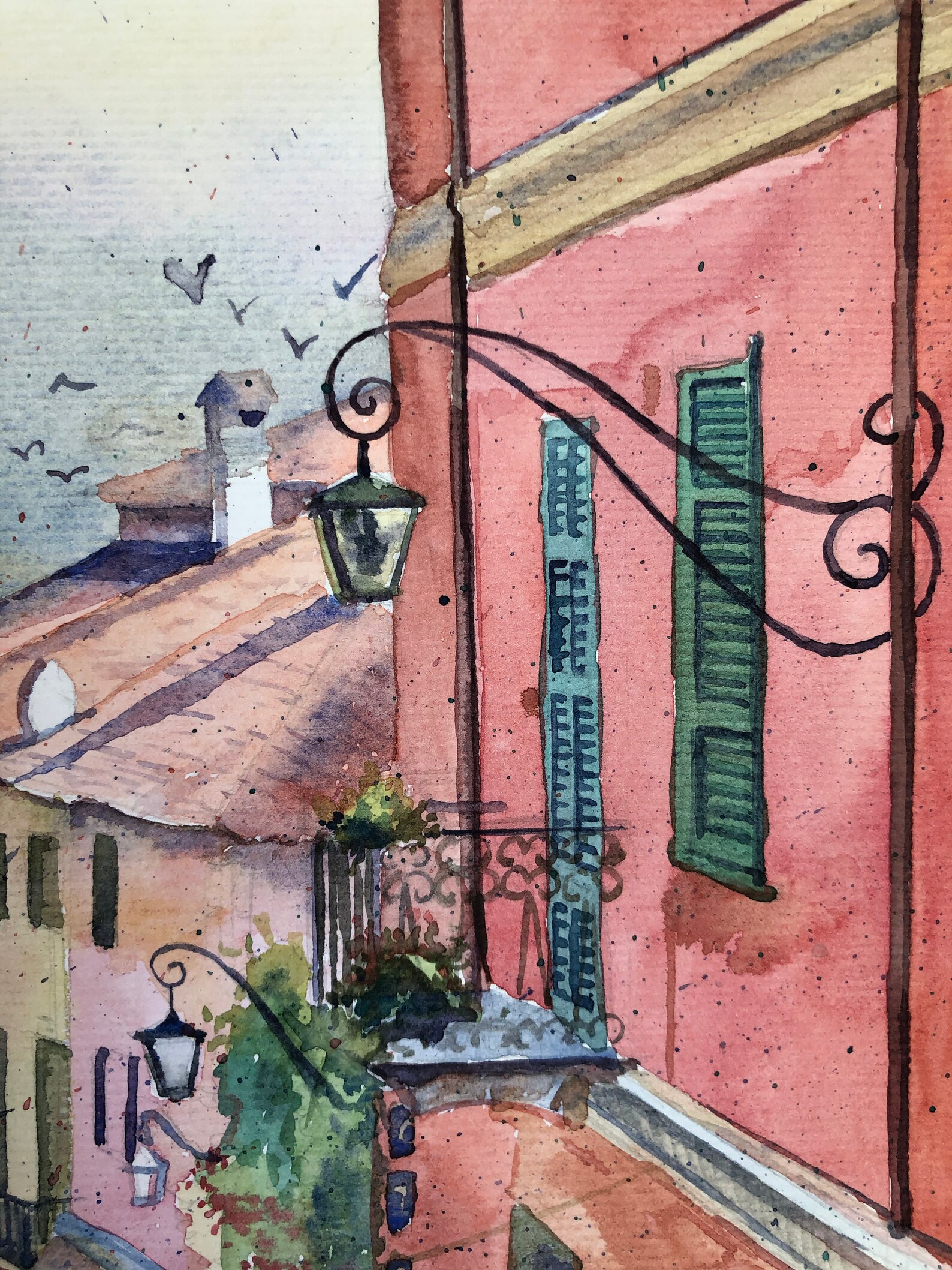 Italy Tuscany Print of Original Watercolor Painting Italian | Etsy