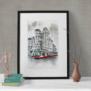 Dancing House Original Watercolor Painting Cityscape Painting ...