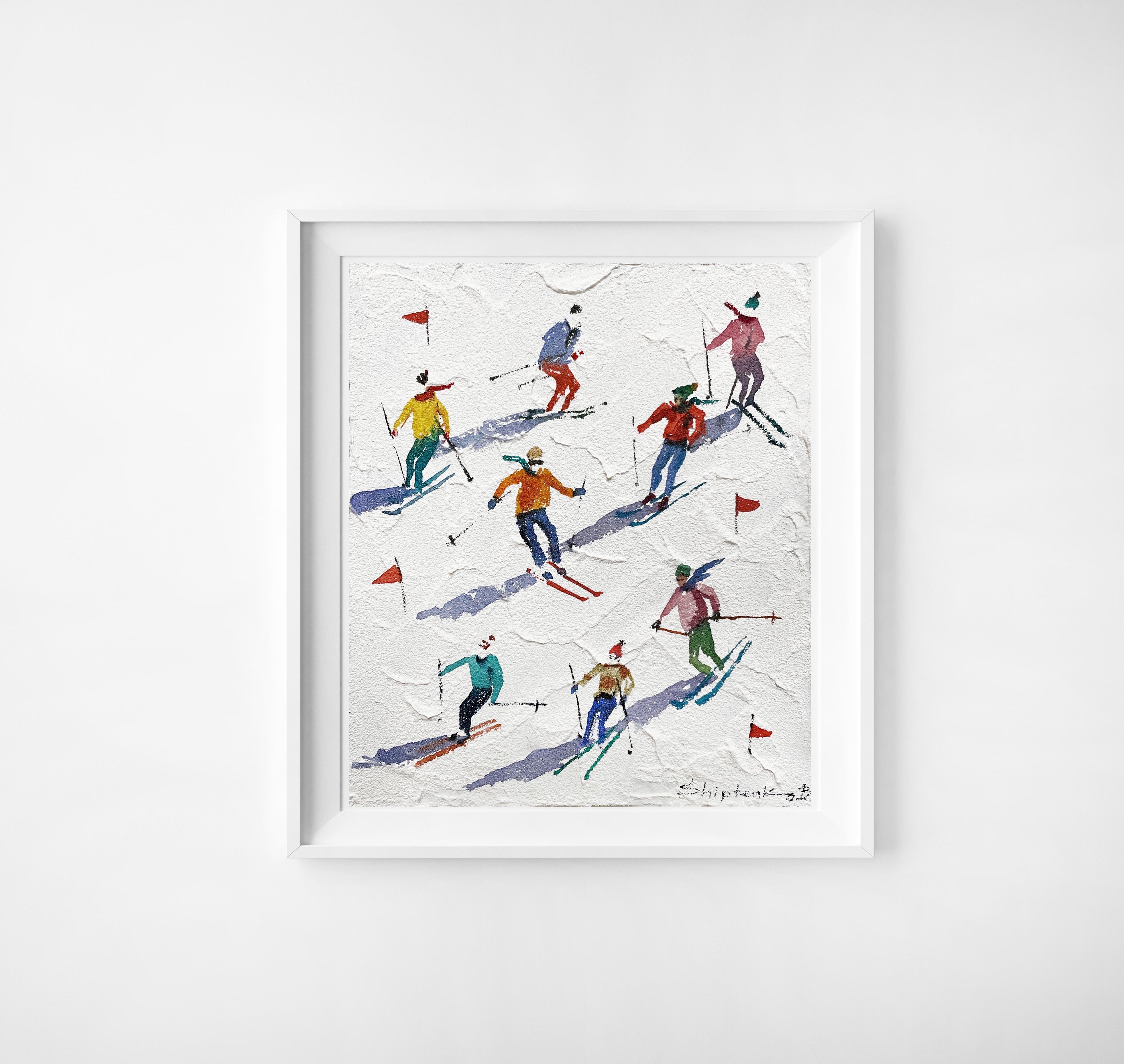 Vail Ski Resort Skier Painting Original Art Watercolor | Etsy