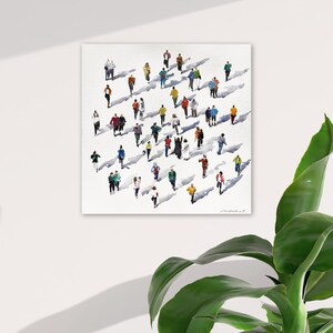 Shadows People Print on Canvas of Original Watercolor Painting ...