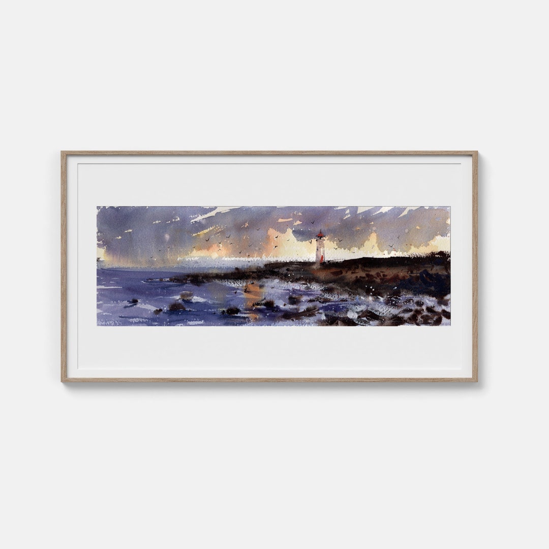 Lights at Noon Original Watercolor Painting Lights Art Seascape ...