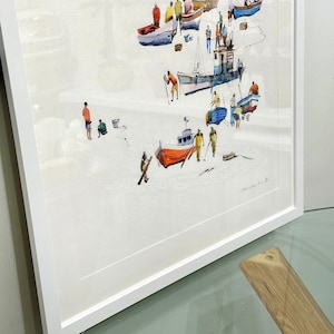 Dockside Tales Print of Original Watercolor Painting Yacht Sketch ...