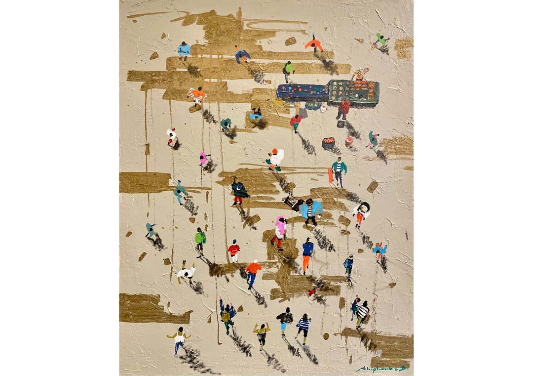 New York Society Print of Original Acrylic Painting Figurative Art ...