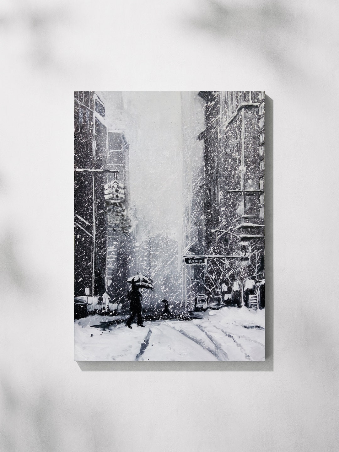 Whiteout Avenue NYC Print of Original Oil Art Cityscape Painting NYC ...