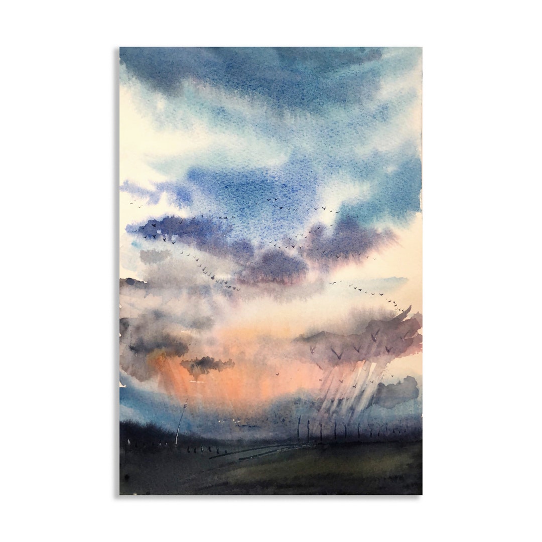 Path of the Wind Original Watercolor Painting Landscape Art Watercolor ...