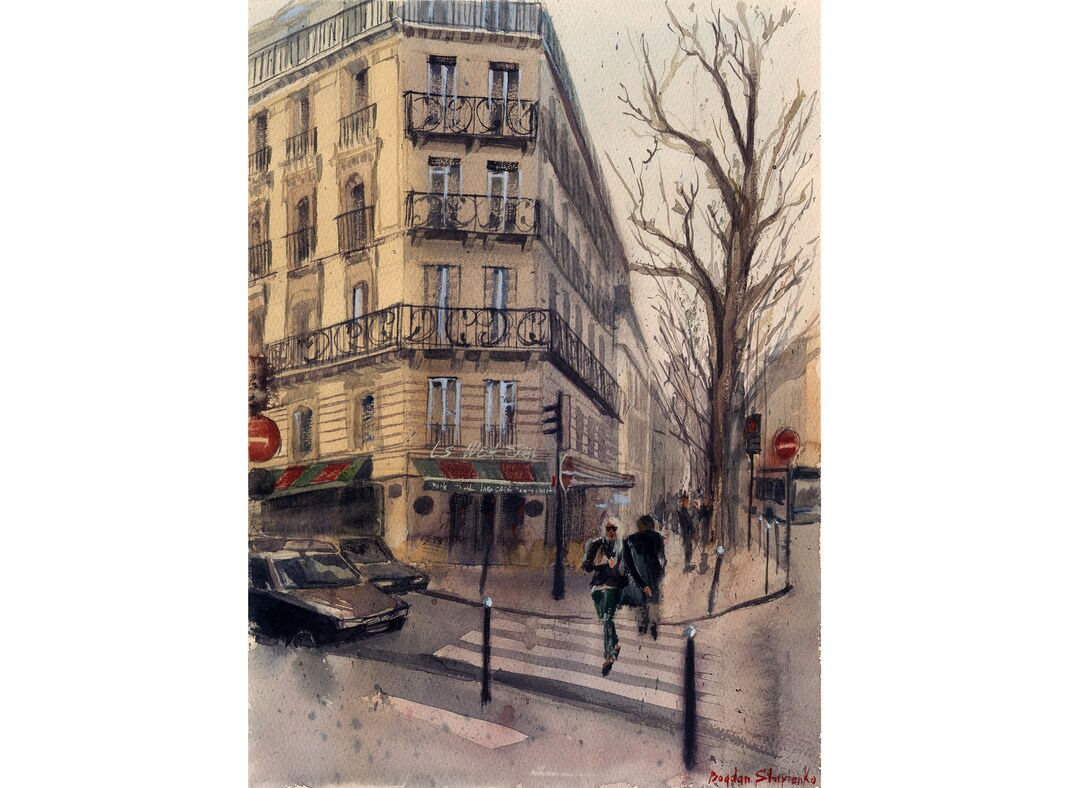Paris at Noon Print of Original Watercolor Painting Architecture Art ...