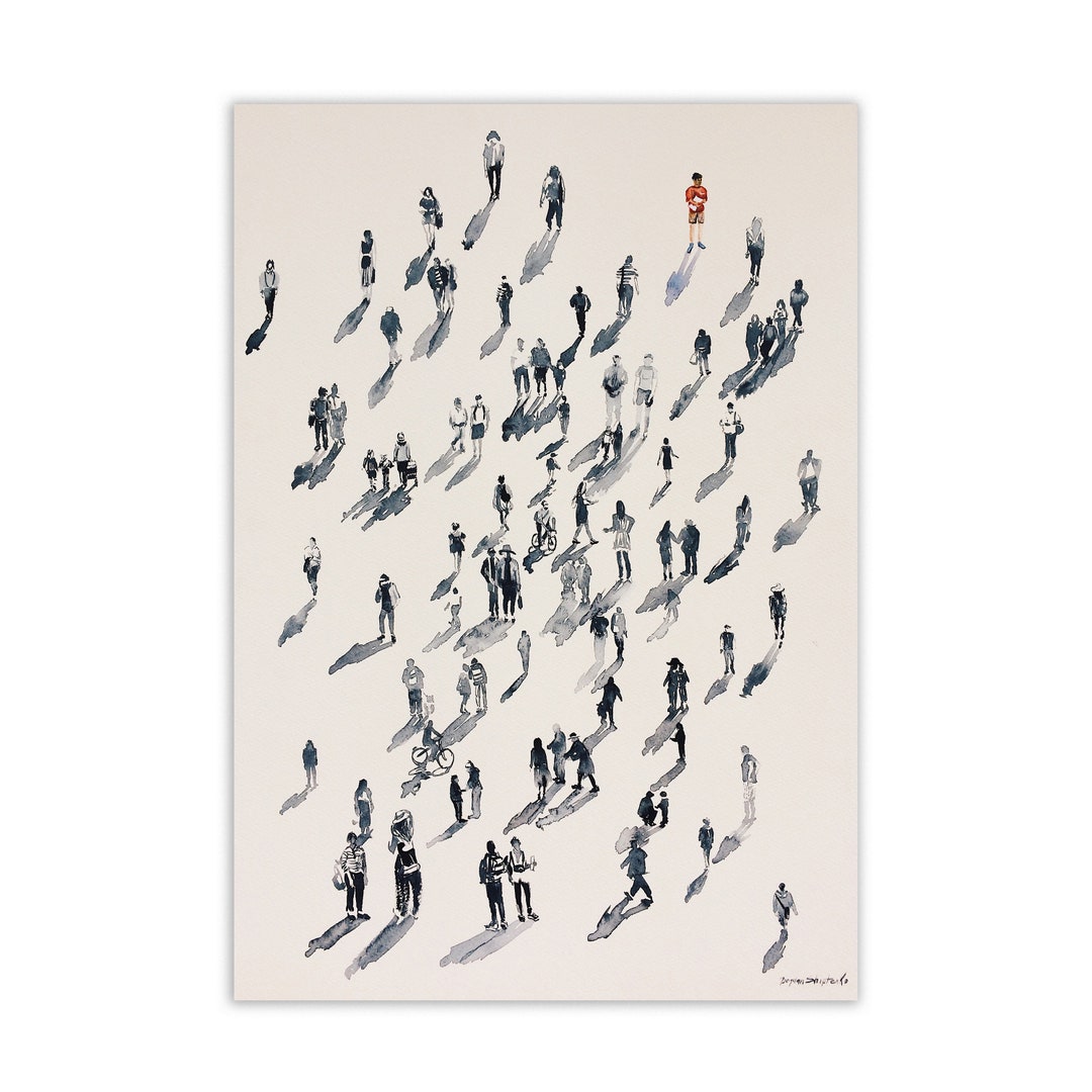 Society People Print of Original Watercolor Painting Figurative Art ...