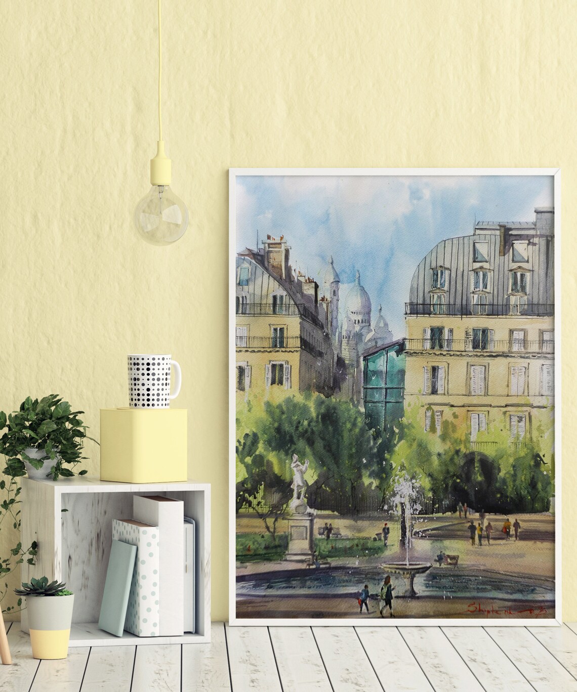 Paris Painting Paris Street Scene Park Print of My Watercolor - Etsy