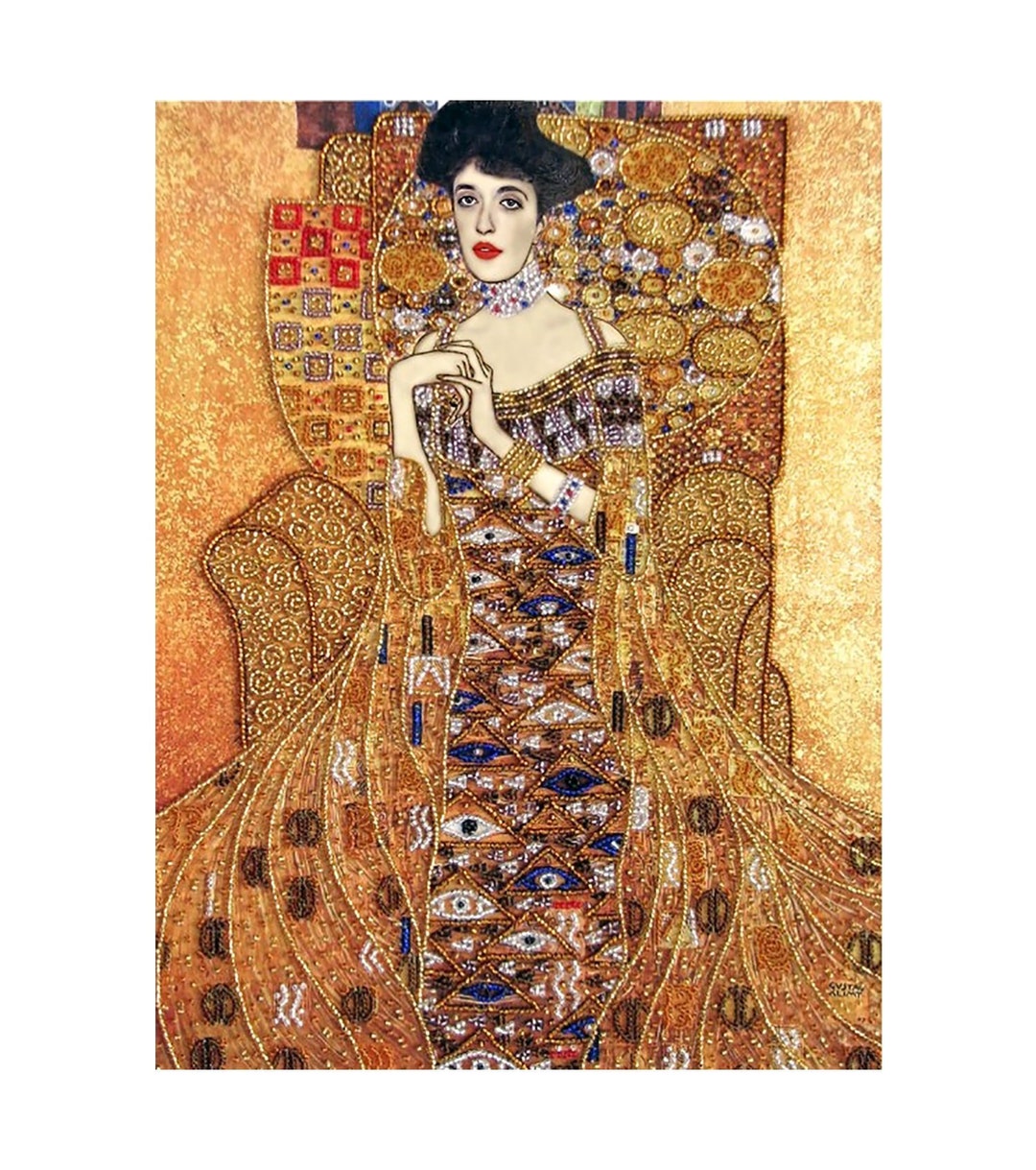 Klimt's Golden Adele Beaded Embroidery Kit: Art Decor - Etsy