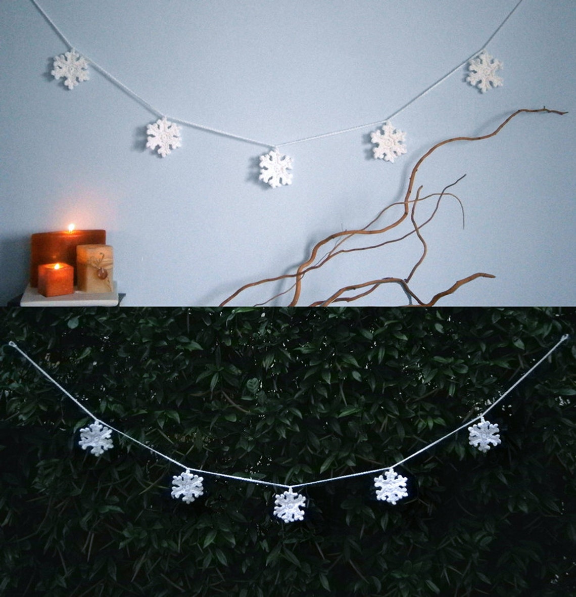 Snowflake Crochet Pattern Garland Pattern Crochet Pattern Christmas ...