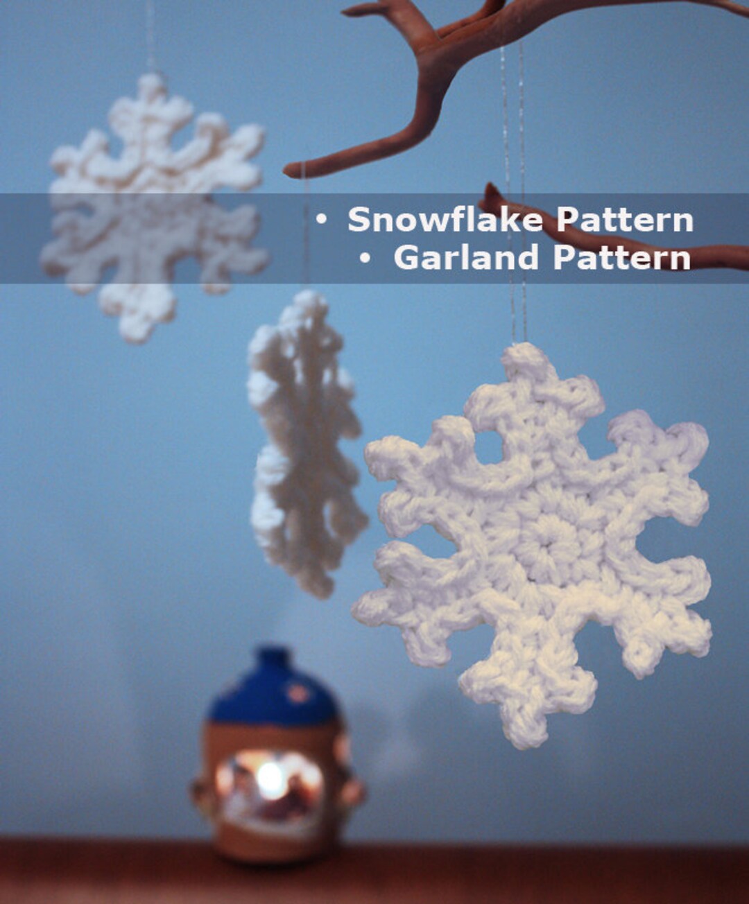 Snowflake Crochet Pattern Garland Pattern Crochet Pattern Christmas ...