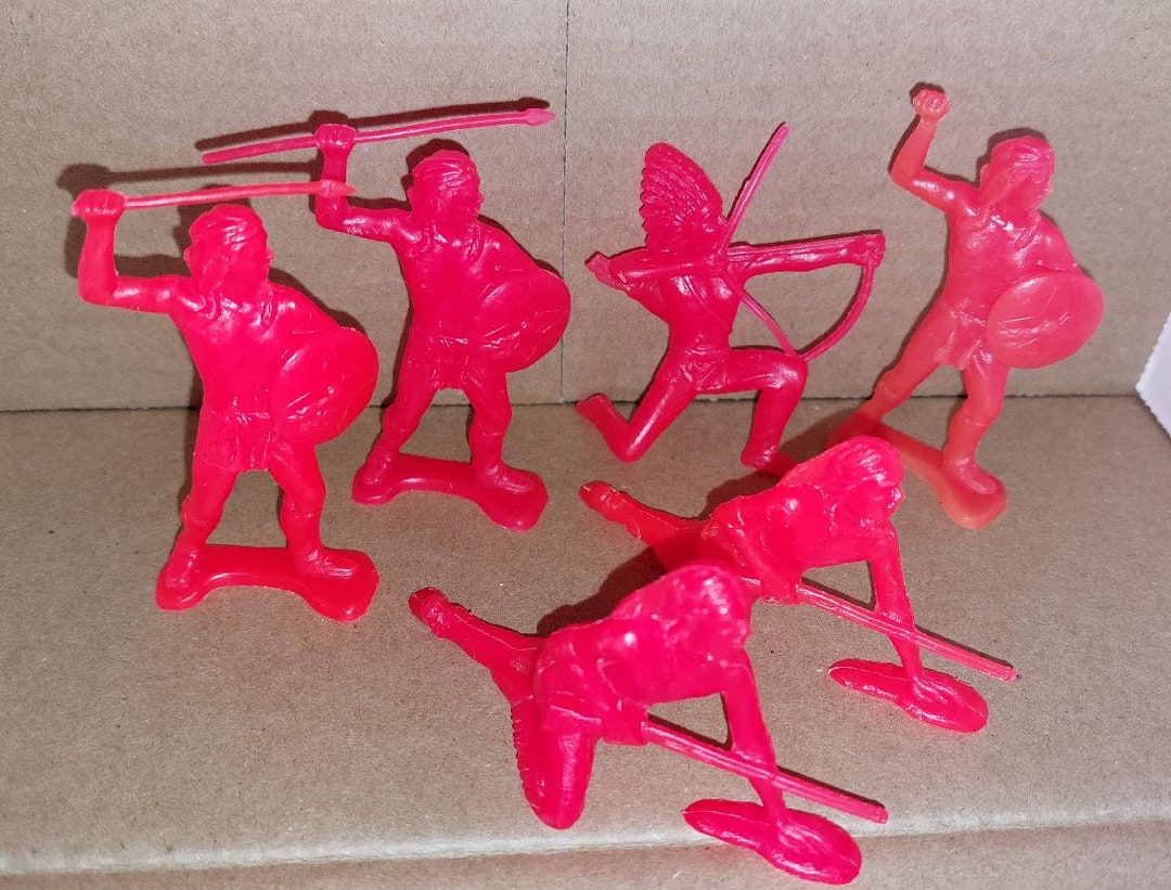 Vintage Toy Soldier Native American Warrior LOT RED - Etsy