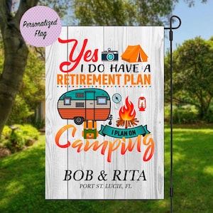 Personalized Retirement Camper Flag|rv Campsite Flag|retirement Gift ...