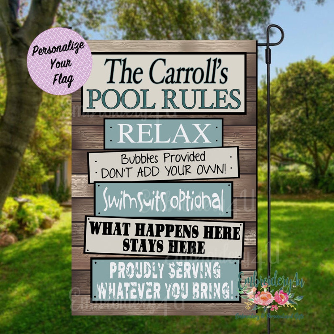 Personalized Pool Rules Yard Sign|pool Rules Sign|pool Rules Garden ...