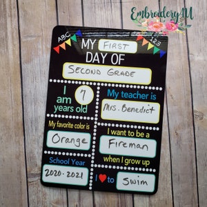 PERSONALIZED My First Day of School Dry Erase Board|back to School ...