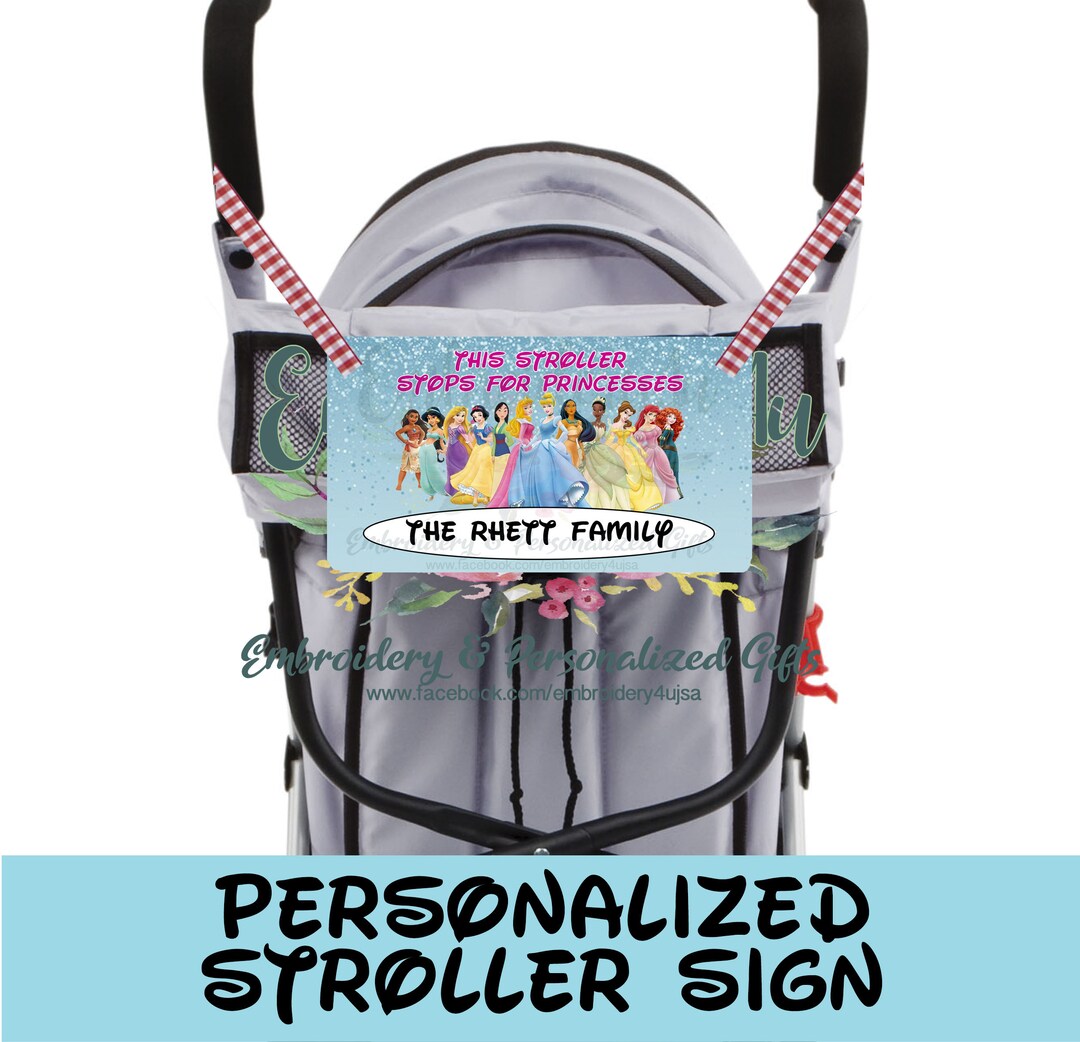 Personalized Princess Stroller Signdisney Stroller Signprincess ...