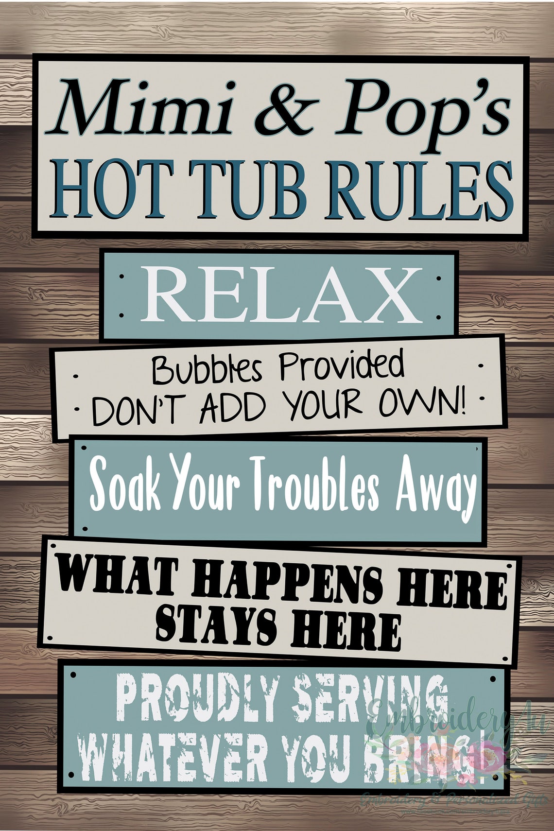 Personalized Hot Tub Rules Yard Sign|hot Tub Rules|hot Tub Rules Garden ...