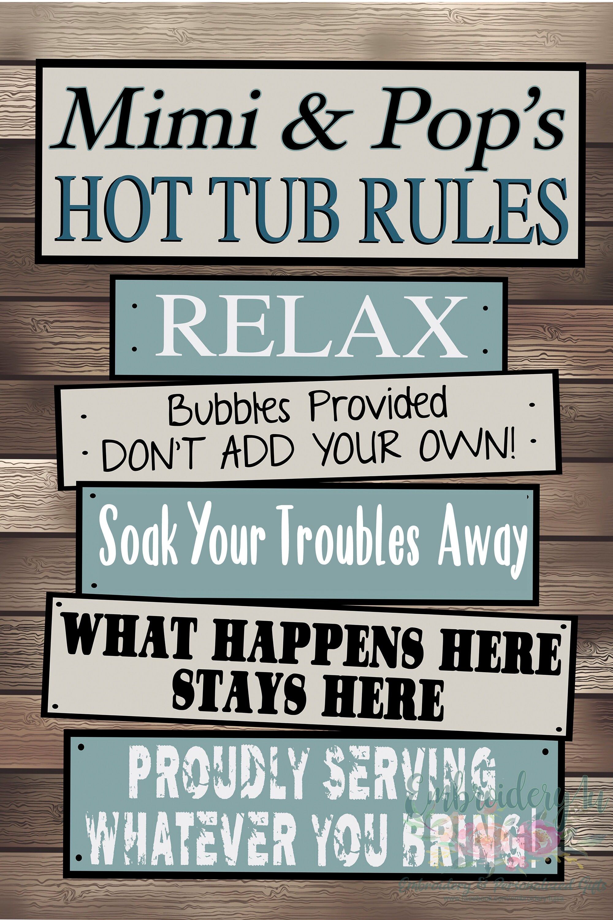 Personalized Hot Tub Rules Yard Sign|hot Tub Rules Sign|hot Tub Rules ...