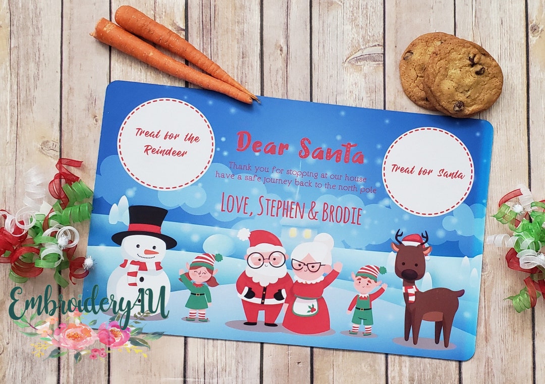 Personalized Santa Treat Placemat|santa Treat Mat|santa Treat Plate ...